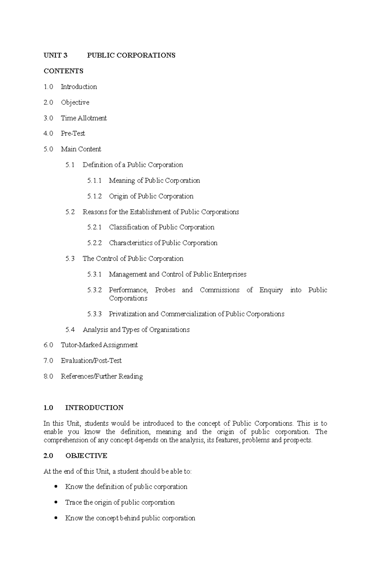 Module 2 UNIT 3 Public Corporations - UNIT 3 PUBLIC CORPORATIONS ...