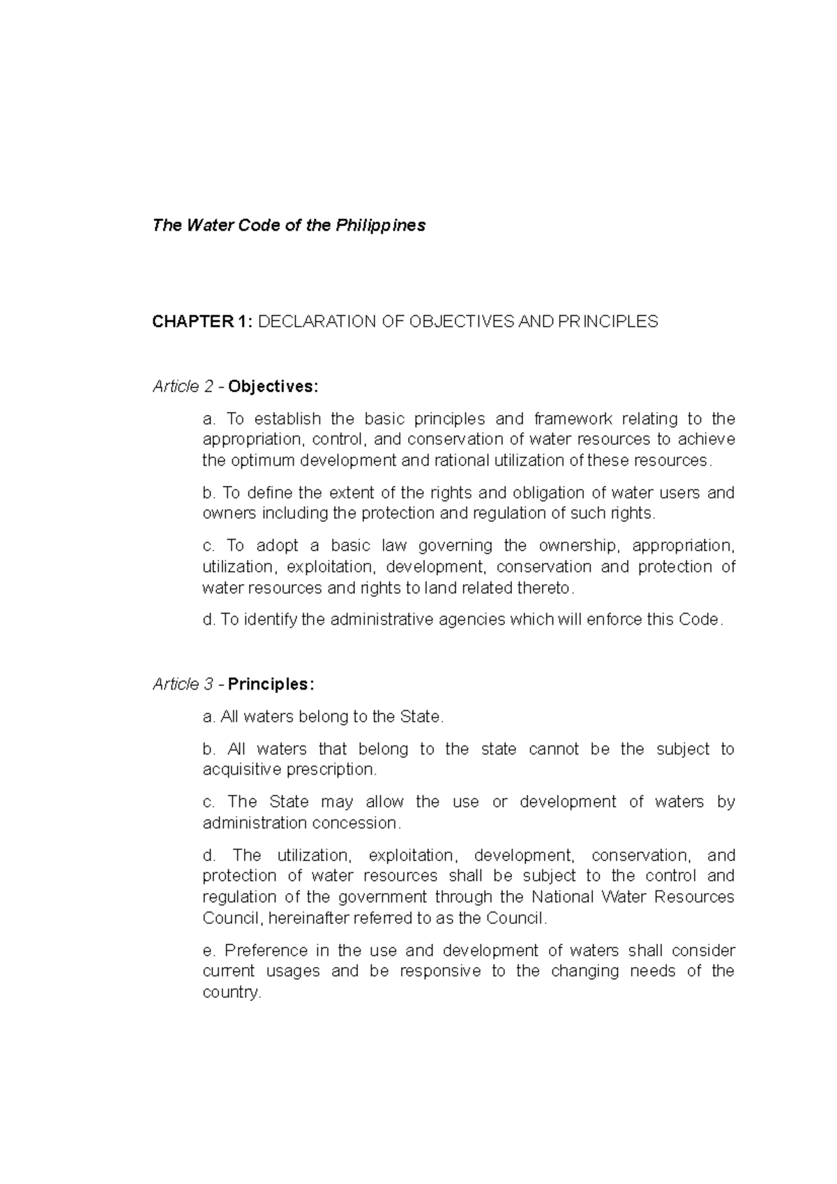 CE56 Report - CE56-Water Engineering - The Water Code of the ...