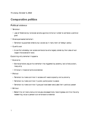 Comparative politics notes sep 20,2022 - Tuesday, September 20, 2022 ...