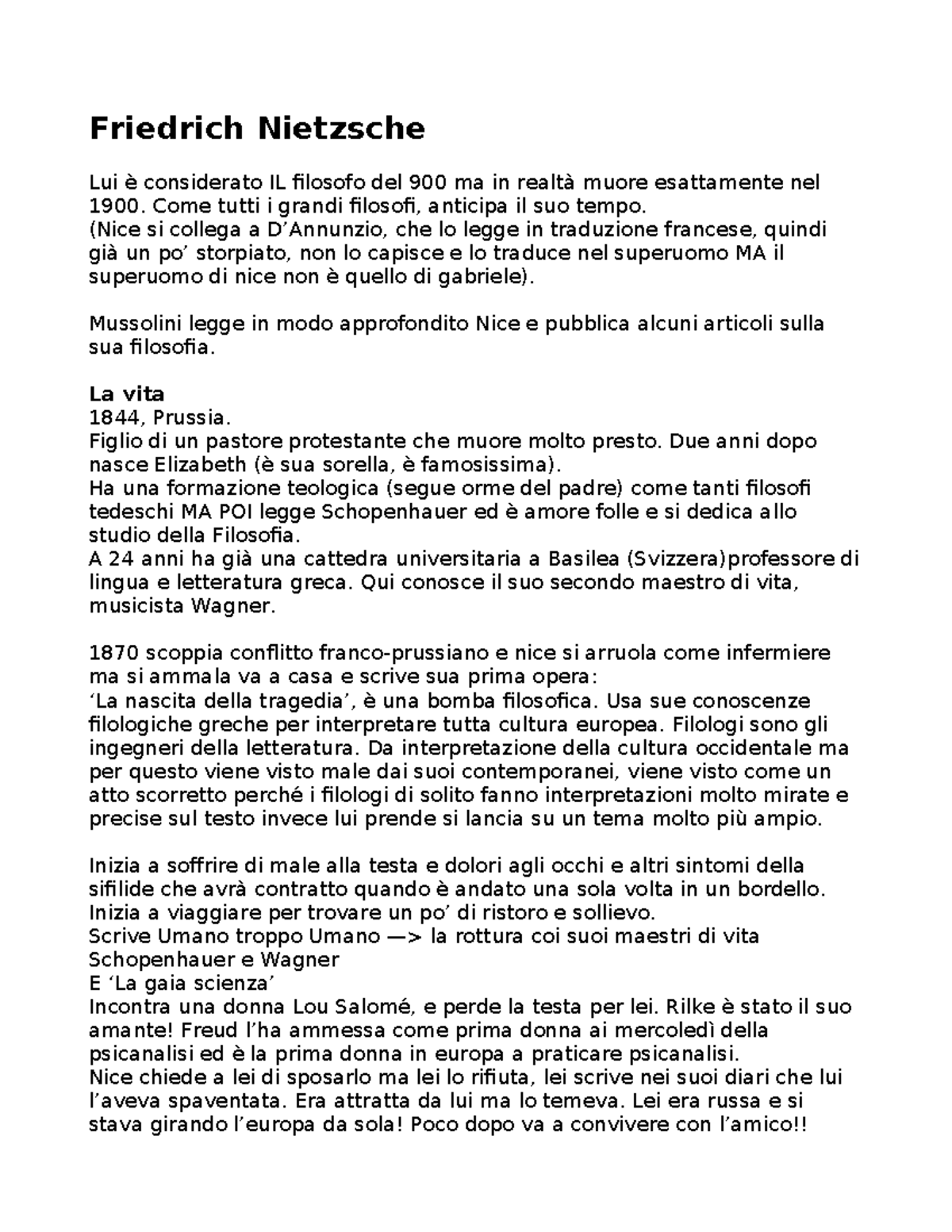 Friedrich Nietzsche - Come tutti i grandi filosofi, anticipa il suo ...