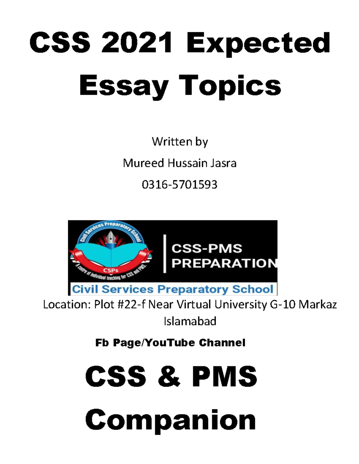 CSS 2021 Expected Essay Topics-1 - CSS Guide line - CSS 2021 Expected Essay Topics Written by ...