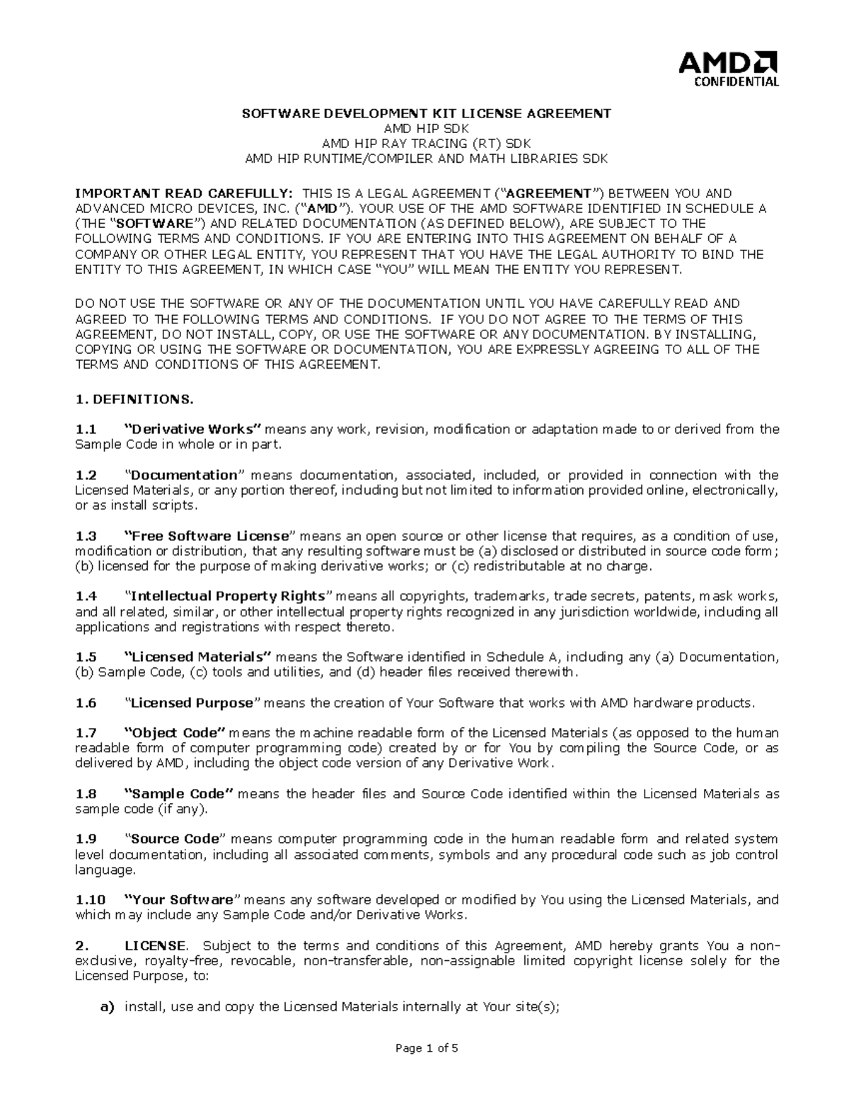 Hip sdk installer license agreement - SOFTWARE DEVELOPMENT KIT LICENSE ...