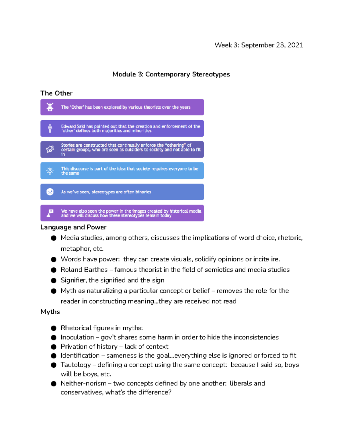 Week 3 INDG 2030 - Lecture notes 3 - Week 3: September 23, 2021 Module ...