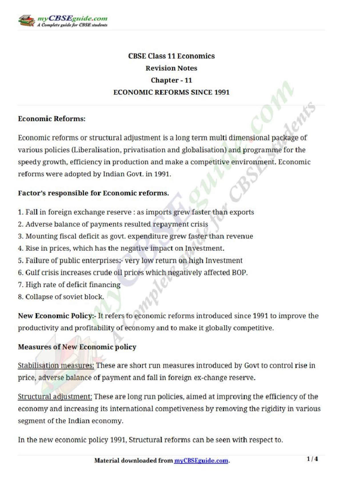 11 economics notes ch11 - class 12 economics - Studocu