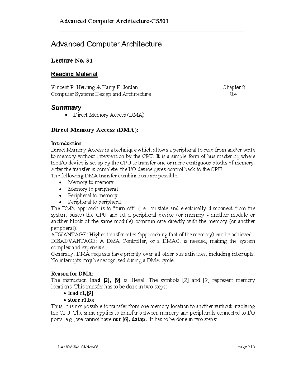 Computer Architecture 31 ...