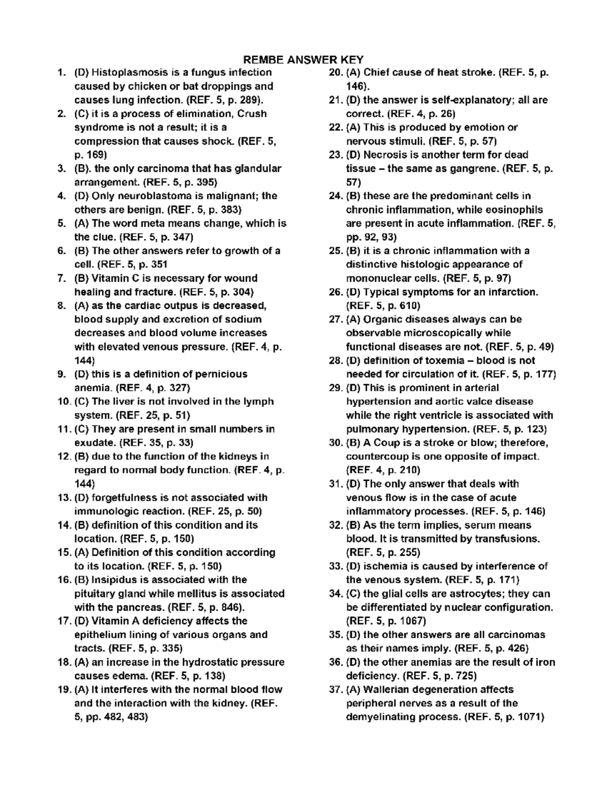 Copy of Rembe Answer Key - Science, Technology, Engineering and Mathematics - Studocu