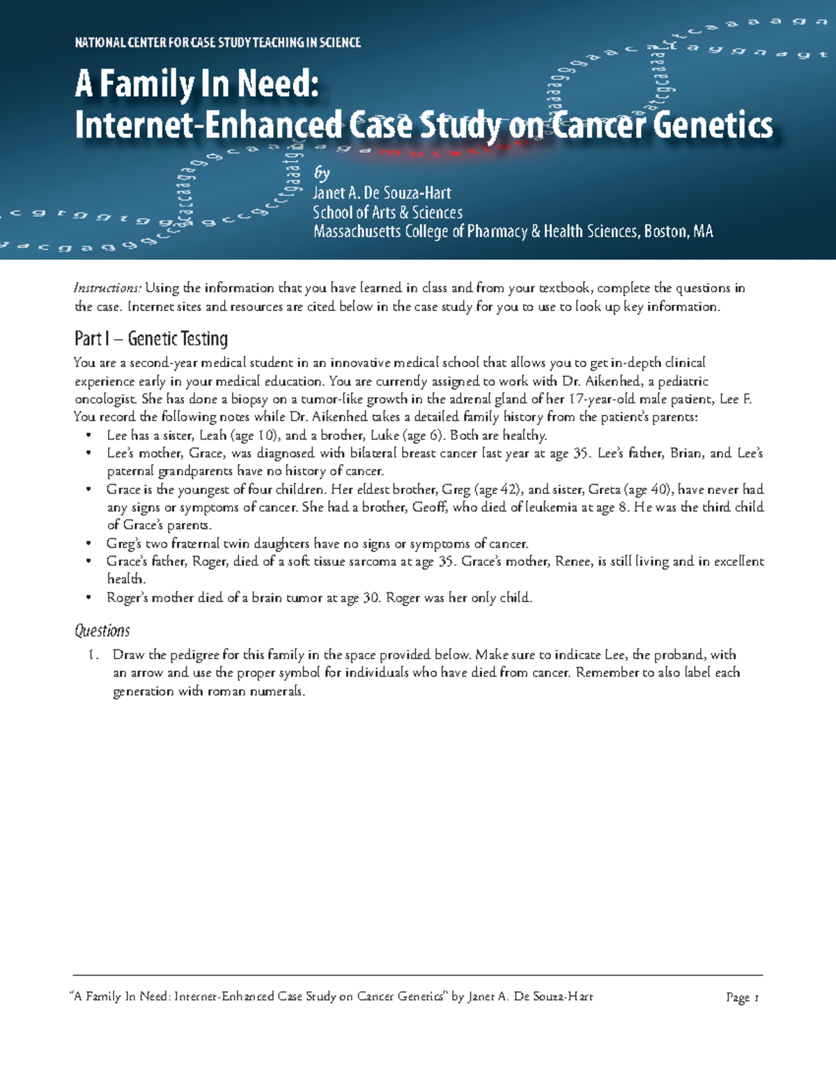 Kami Export - A family in need Caner genetics SE - Instructions: Using ...