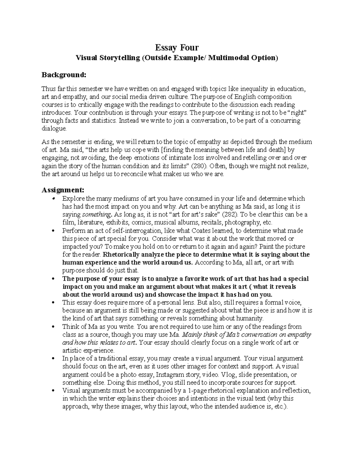 4 Essay Four Prompt - Outside example + multimodal option - Essay Four ...