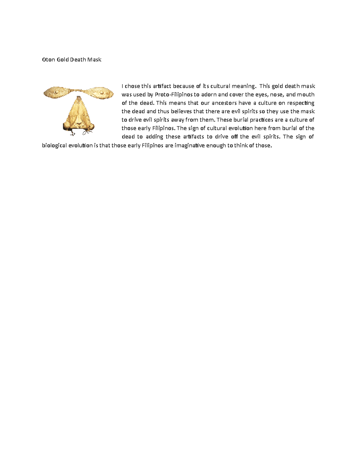 Ucsp mask - about traditional masks - Oton Gold Death Mask I chose this ...