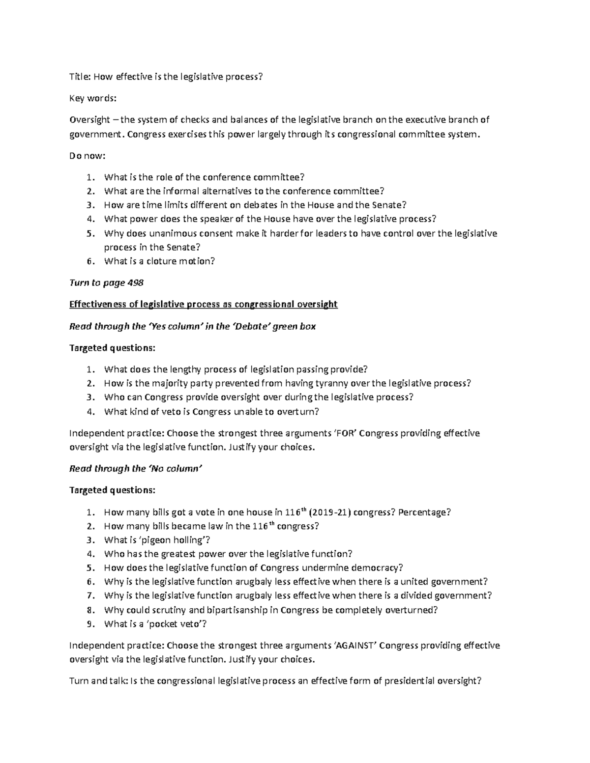 Legislative function 2 - Title: How effective is the legislative ...