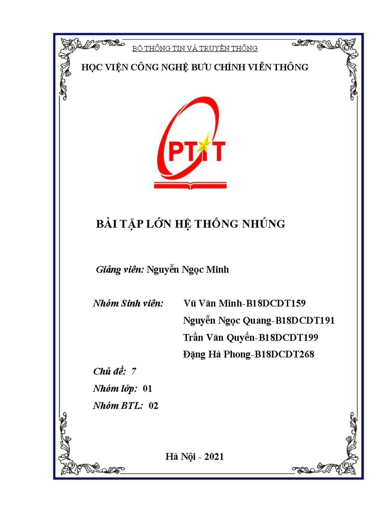 BTL HTN NHOM02 - đồ án - BỘ THÔNG TIN VÀ TRUYỀN THÔNG HỌC VIỆN CÔNG NGHỆ BƯU CHÍNH VIỄN THÔNG ...