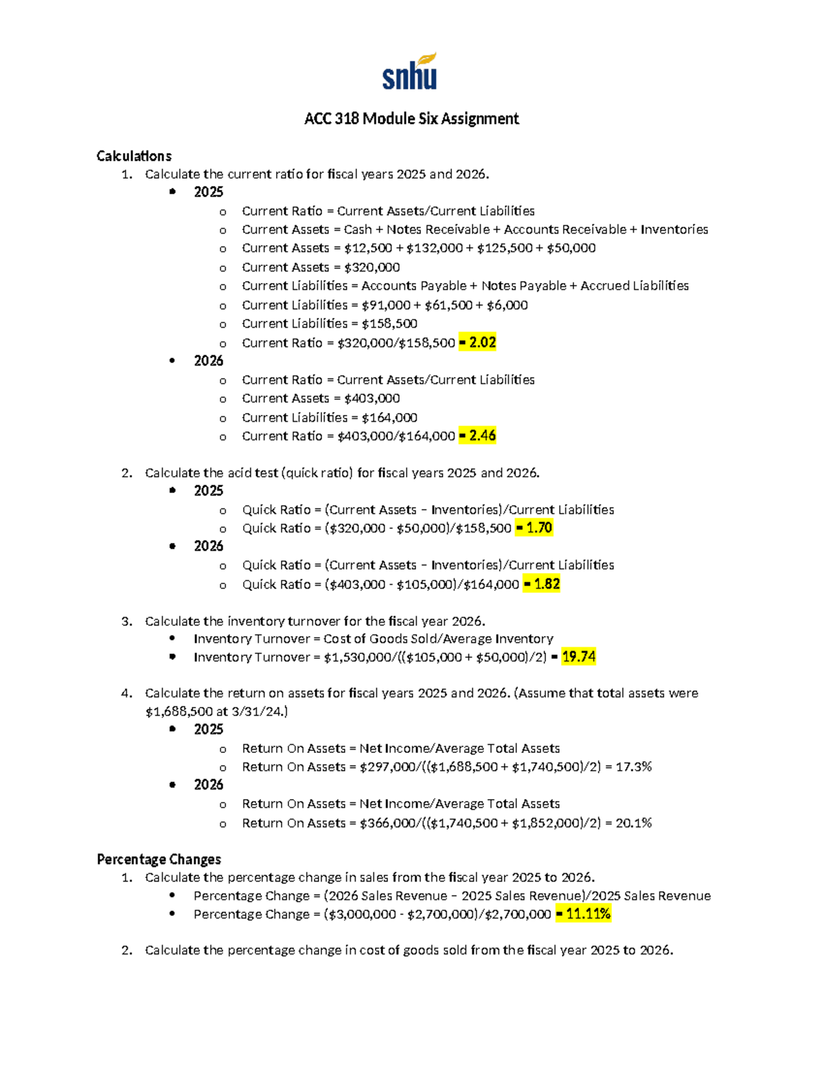 ACC 318 Module Six Assignment - ACC 318 Module Six Assignment ...