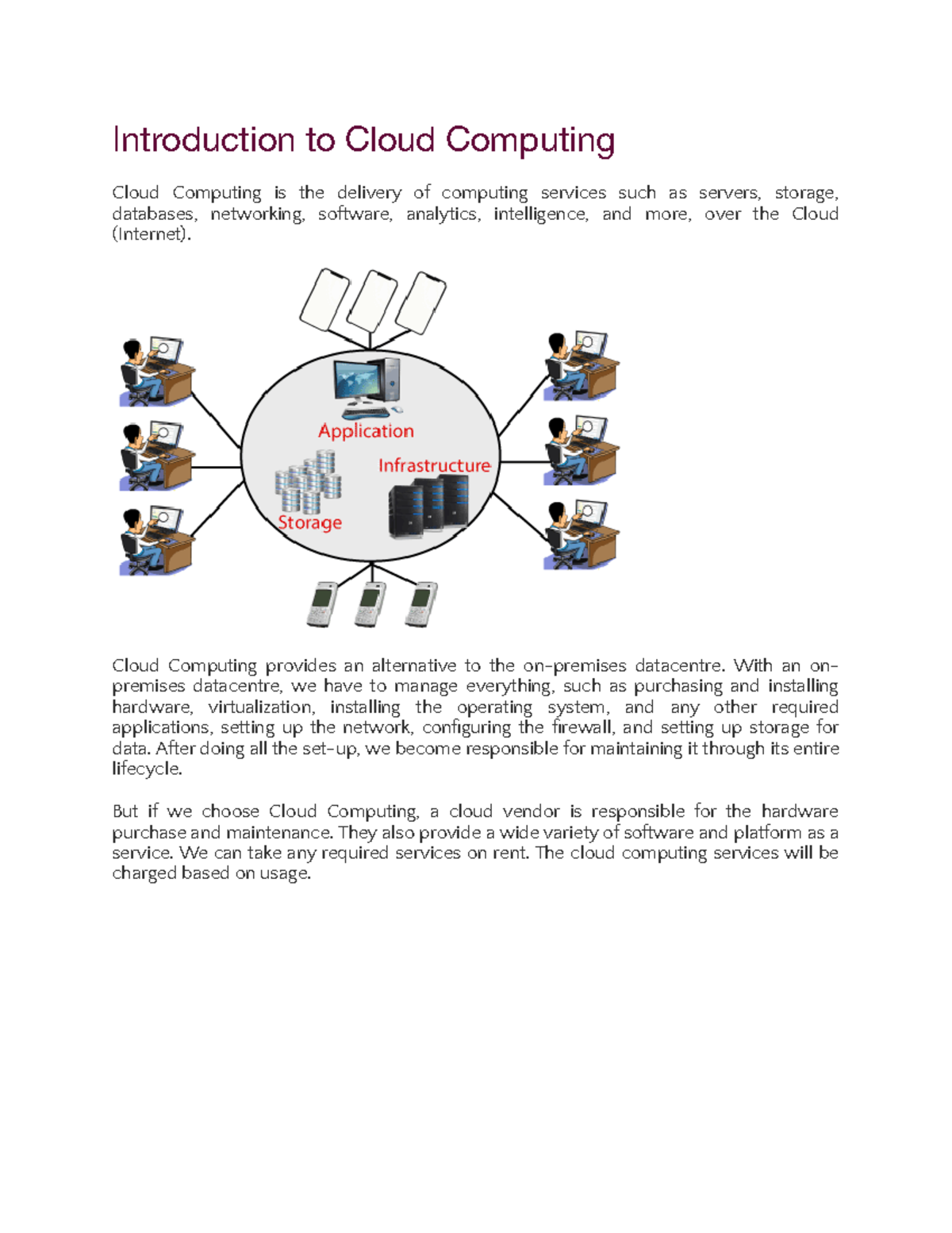 Introduction to Cloud Computing - Cloud Computing provides an ...