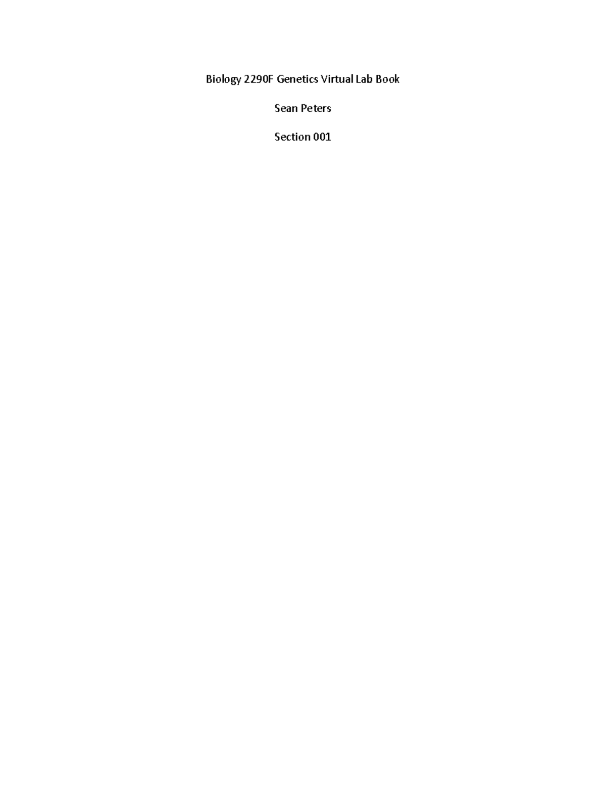 Genetics Virtual Lab book - Warning: TT: undefined function: 32 Warning: TT: undefined function ...