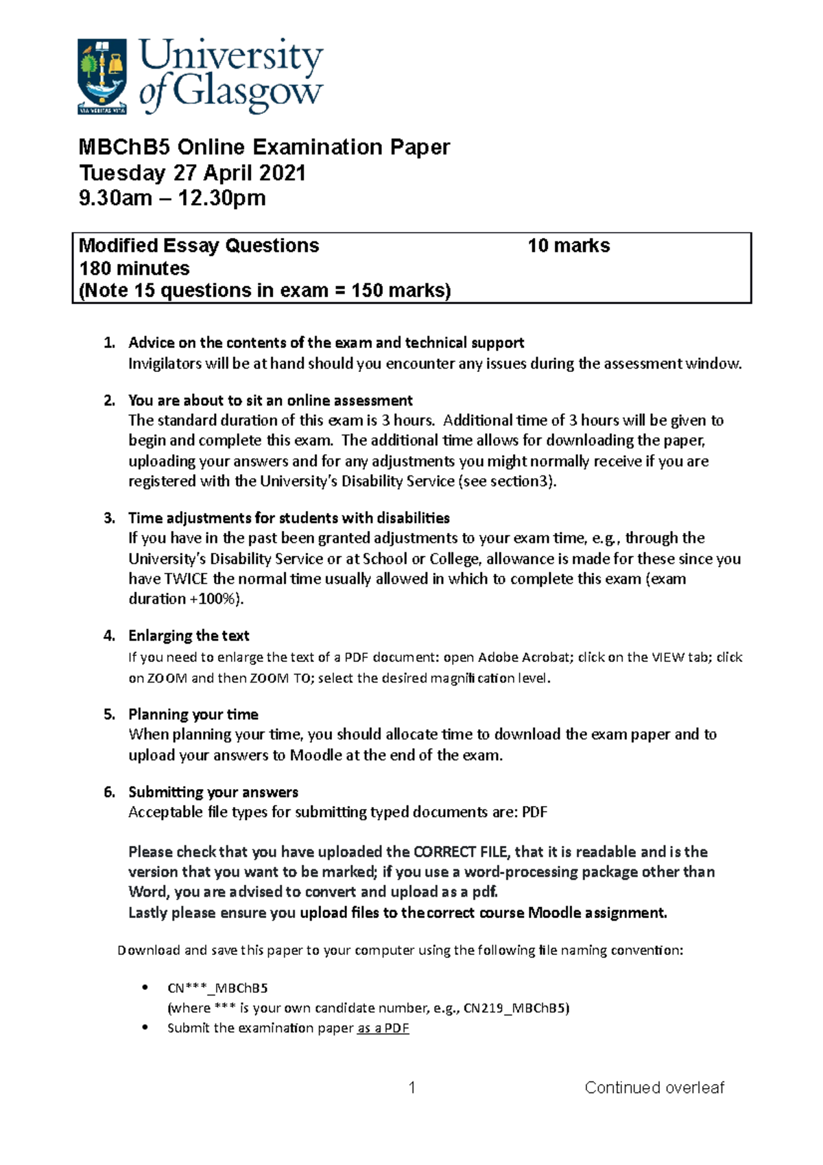 MBCh B 5 Written Paper 1 MEQ FOR Download - MBChB5 Online Examination ...