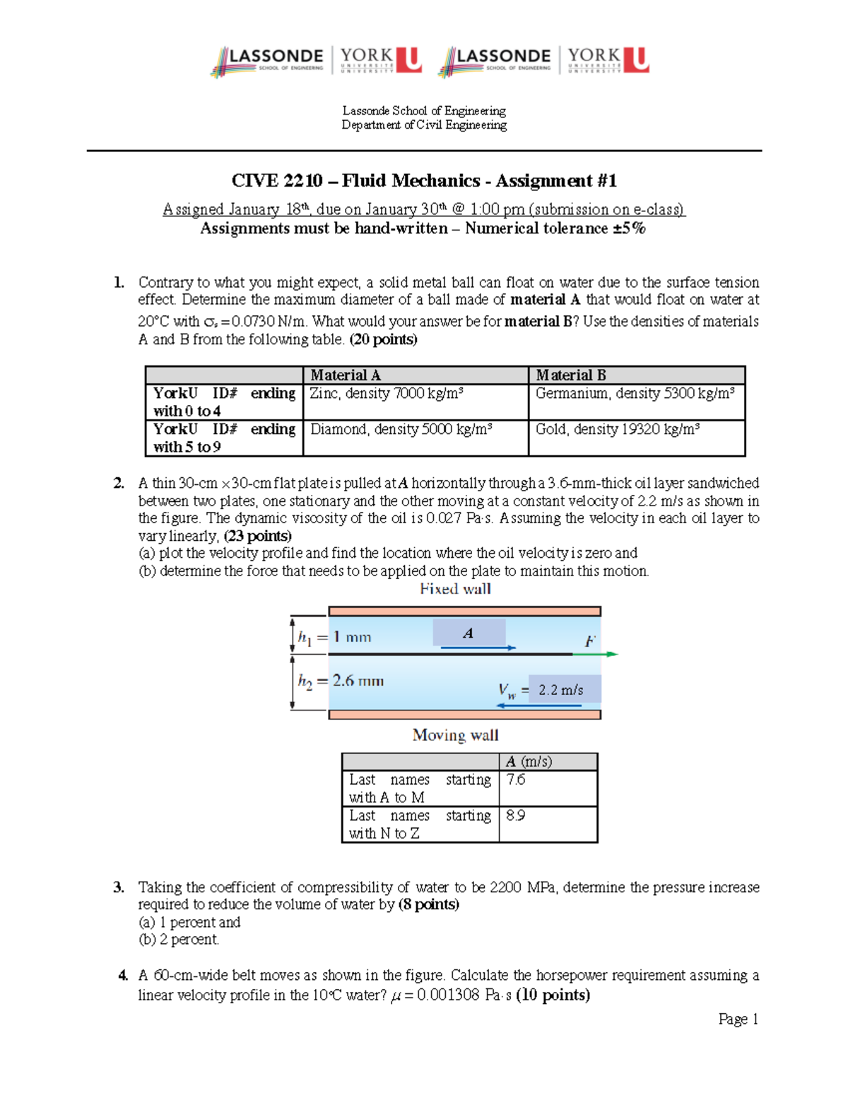 CIVL2210 Assignment#1 2023 - CIVL 2210 - Yorku - Studocu