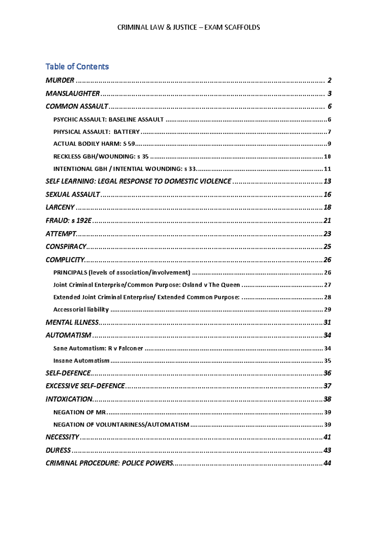 Criminal Law COMPLETE SCAFFOLD - Warning: TT: undefined function: 32 Warning: TT: undefined ...
