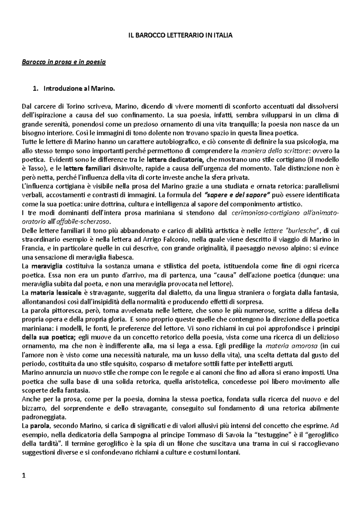 IL Barocco Letterario IN Italia - IL BAROCCO LETTERARIO IN ITALIA ...