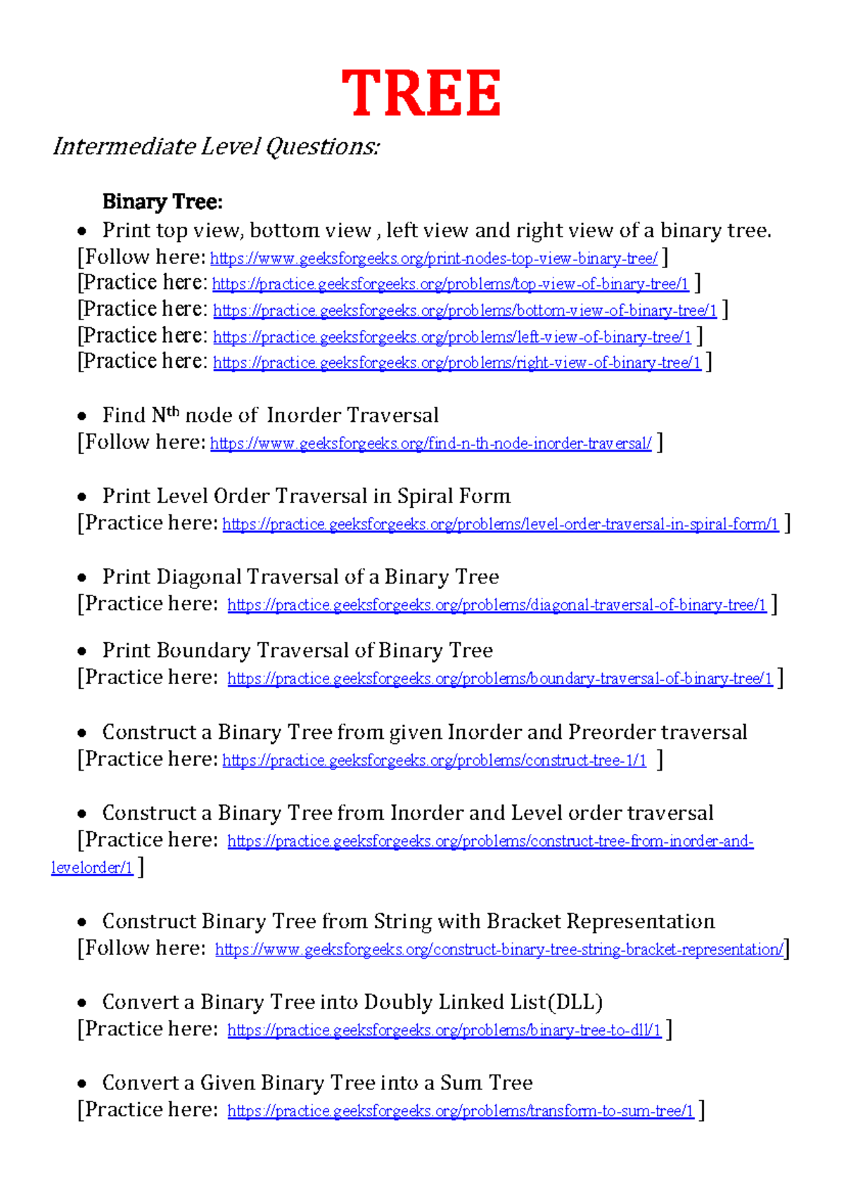TREE2 - badiya ques hai - TREE Intermediate Level Questions: Binary ...