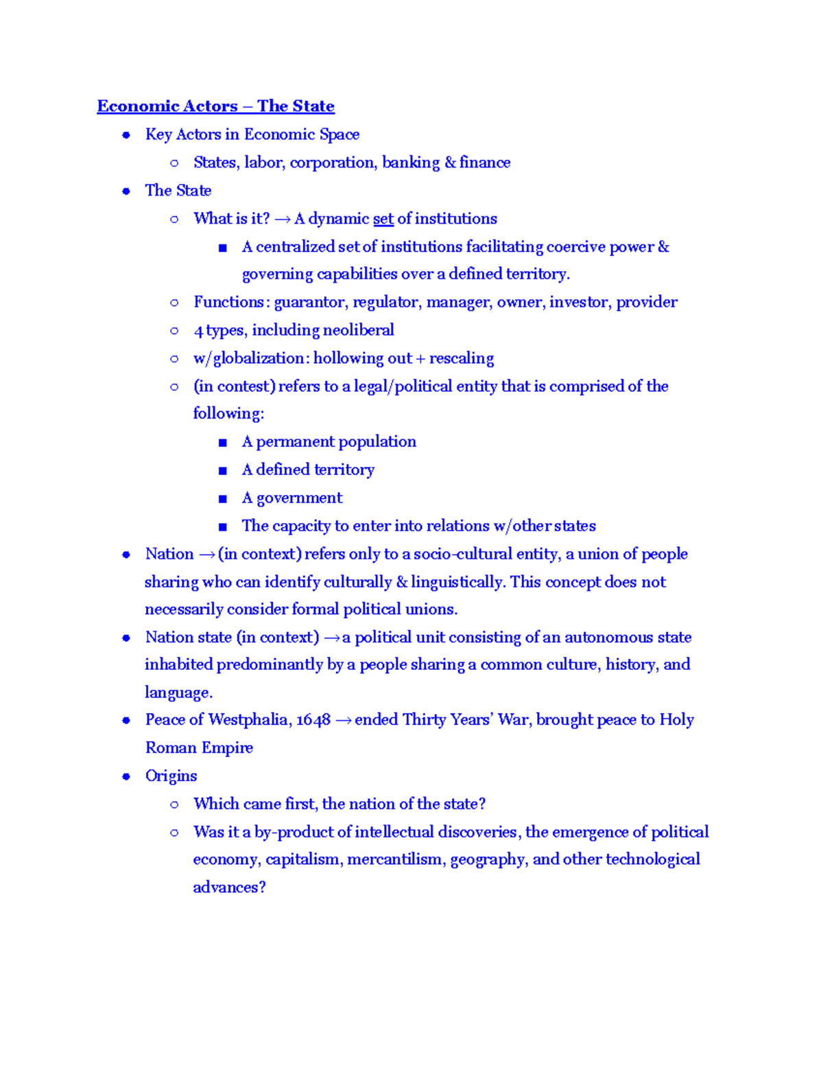 States as economic actors lecture notes - Economic Actors – The State ...
