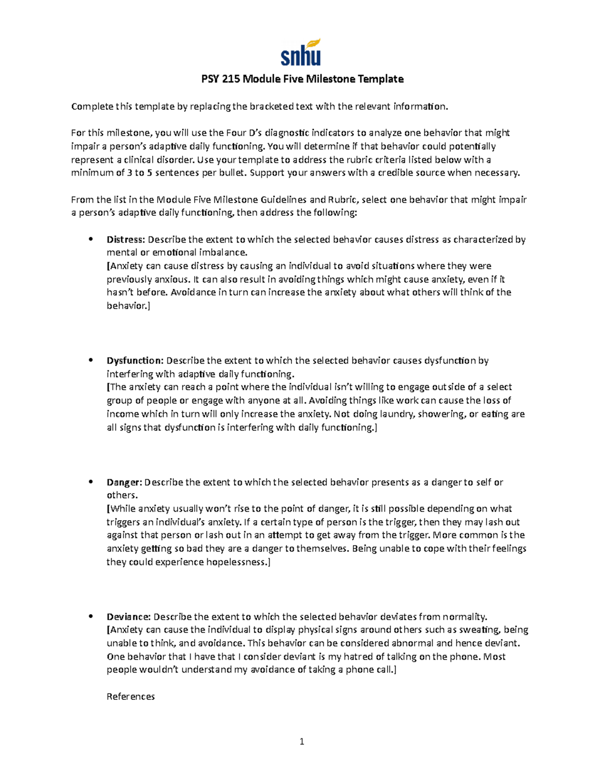 PSY 215 Module Five Milestone - For this milestone, you will use the ...