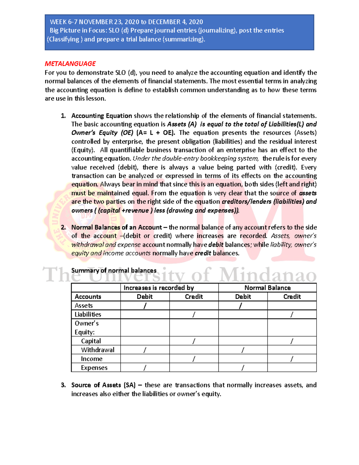 CBM 4 SIM Week 6 to 7 - Business Finance - week 4-6 - METALANGUAGE For you to demonstrate SLO (d ...
