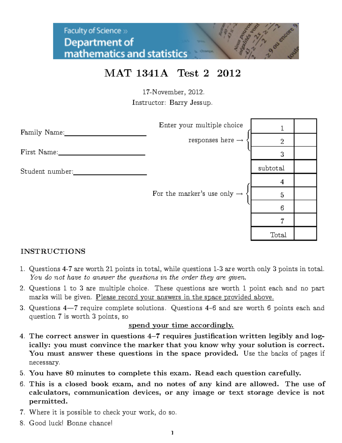 F12t2b MAT 1341 midterm 2 - MAT1341 - uOttawa - Studocu