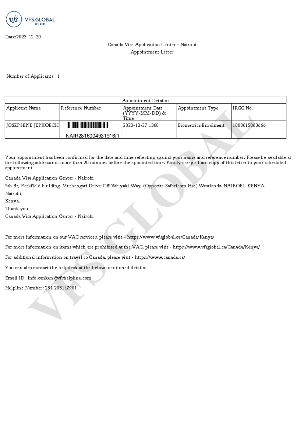 NAIR2816004931916 1 Josephine Jepkoech Appointment Letter - VFS GLOBAL ...