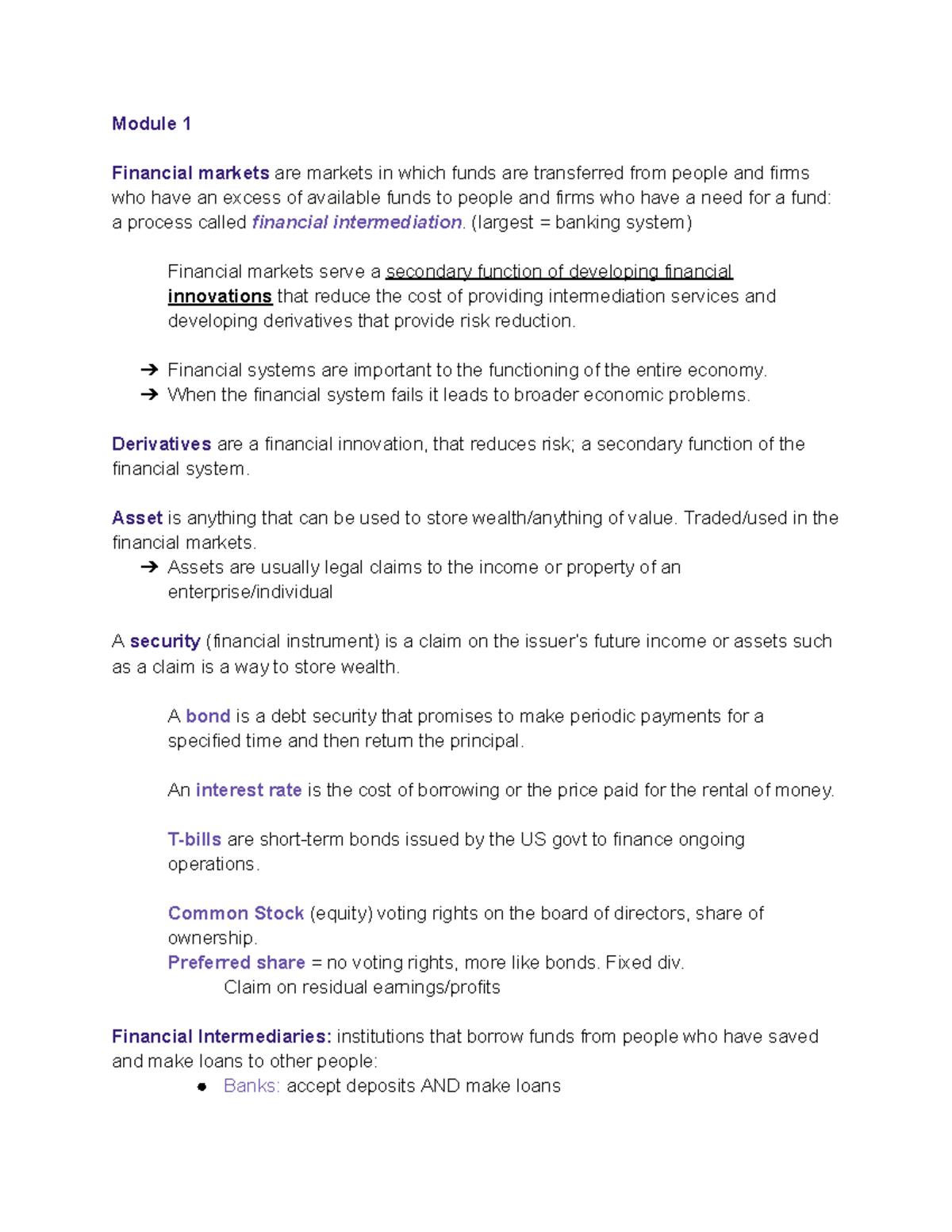 ECON 3303 Unit 1 - Unit 1 (first test) study notes. - Module 1 ...