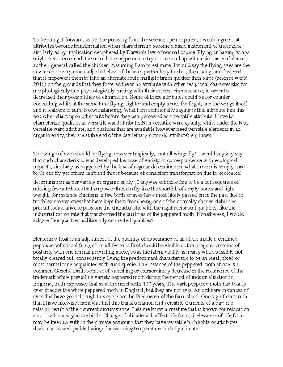 BIOL1301 Written Assignment unit 7 - To be straight forward, as per the ...