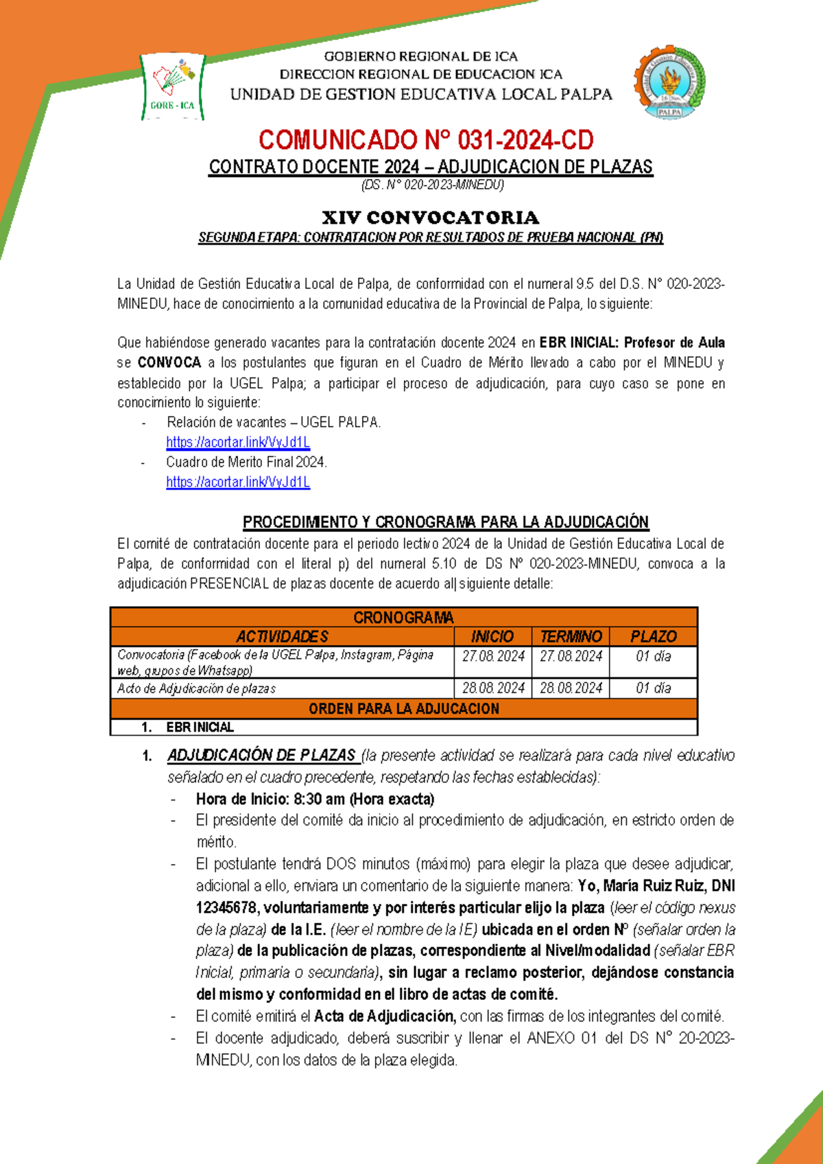 Contrato Docente 031 - CVVCV - GOBIERNO REGIONAL DE ICA DIRECCION ...