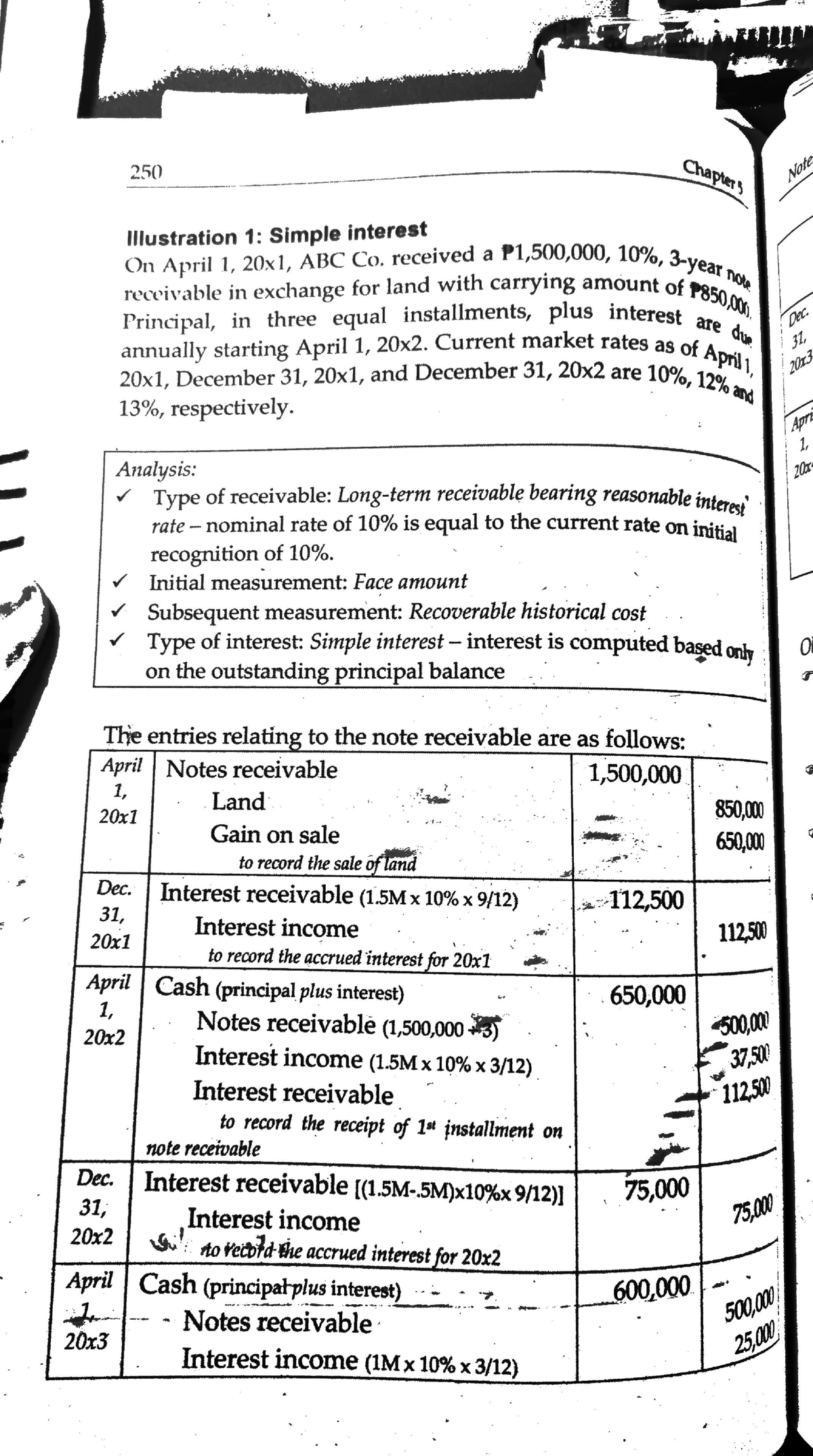 Supplement Notes Notes Receivable - 250 Qua Illustration 1: Simple ...