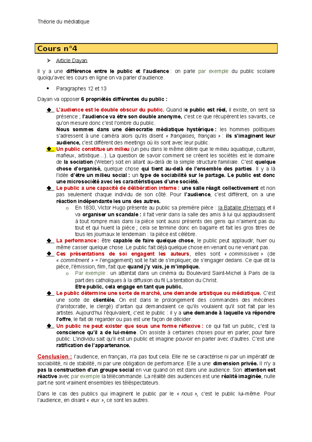 Théo du médiatique 4-5-6 - Théorie du médiatique Cours n° Article Dayan ...