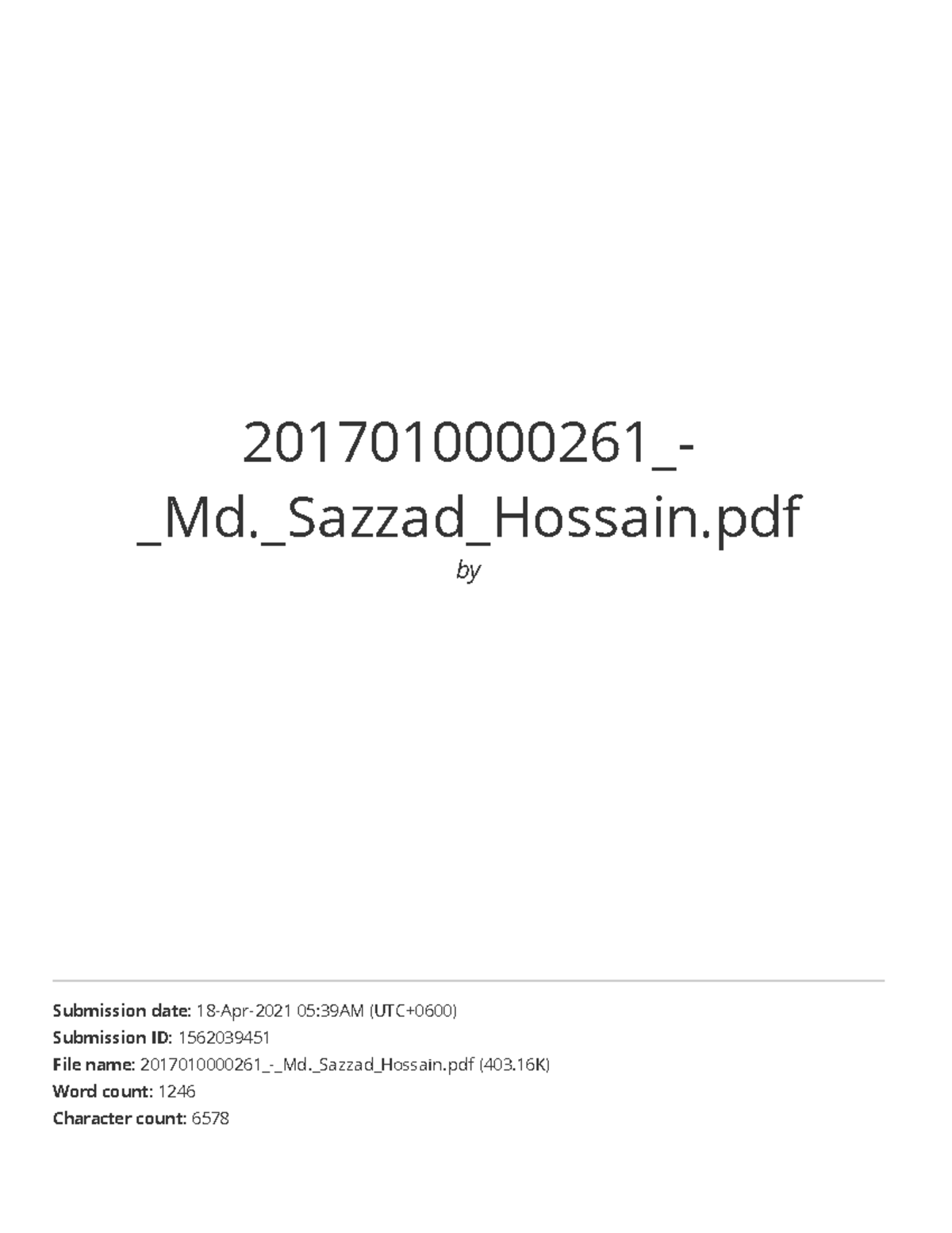 2017 010000261 - Md - Great - 2017010000261_- _Md.Sazzad_Hossain by Submission date: 18-Apr-2021 ...