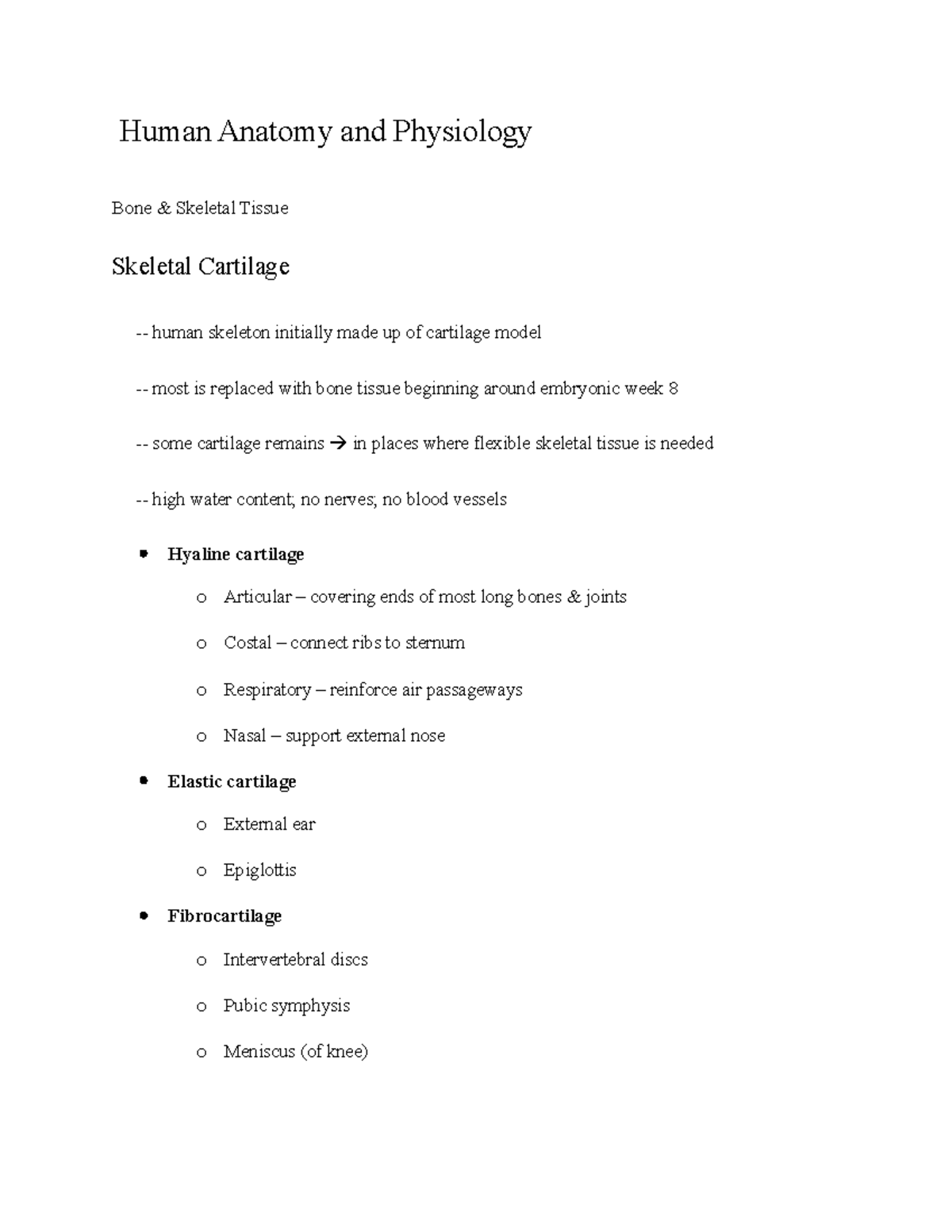 Human Anatomy and Physiology Chapter 6 - Human Anatomy and Physiology ...