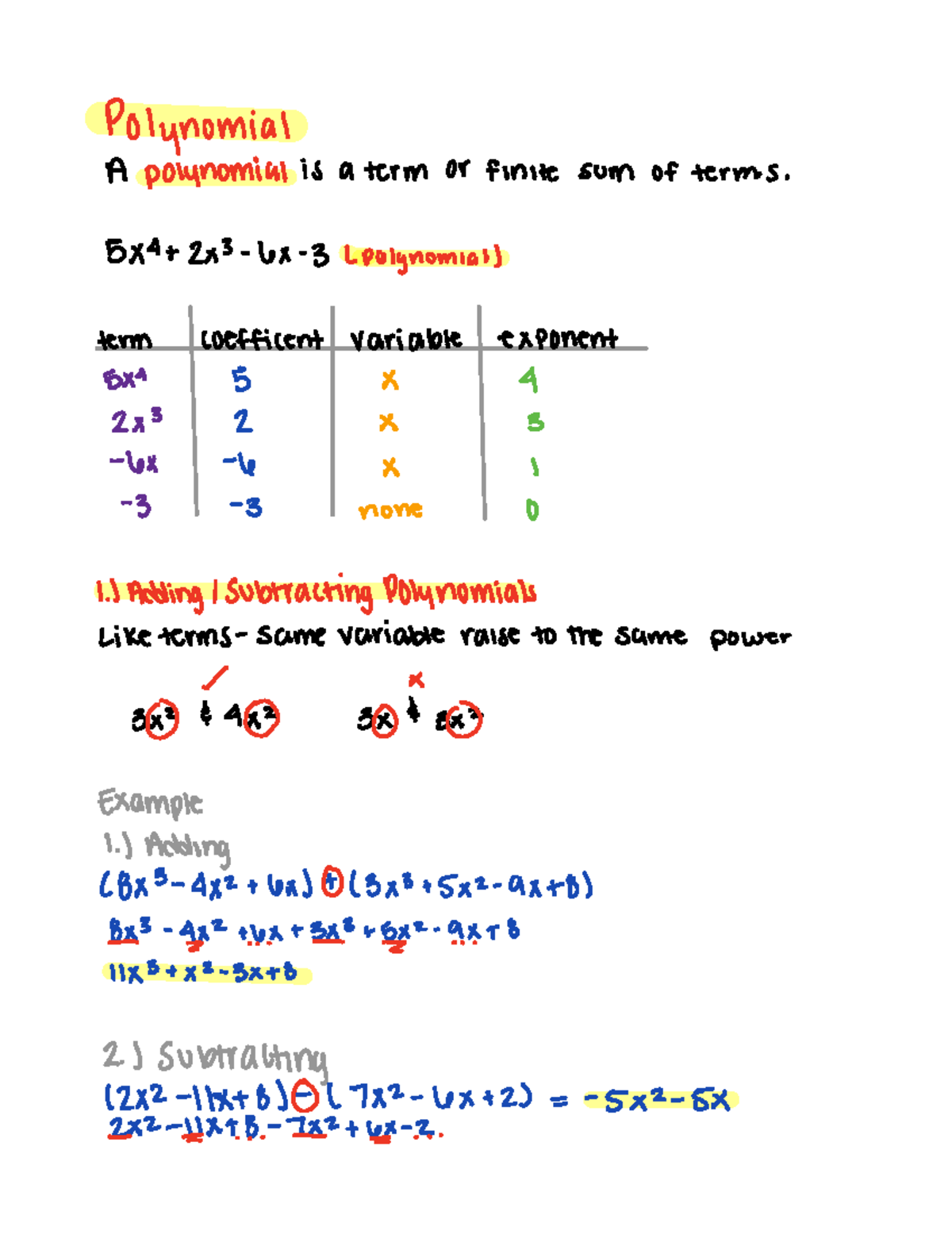 Calculus 70 R.l-R.2 Polynomials - MATH 70 - Studocu