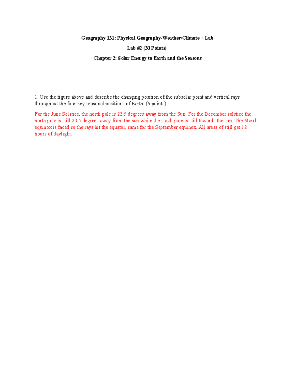 CH 2. LAB - Geography 131: Physical Geography-Weather/Climate + Lab Lab ...