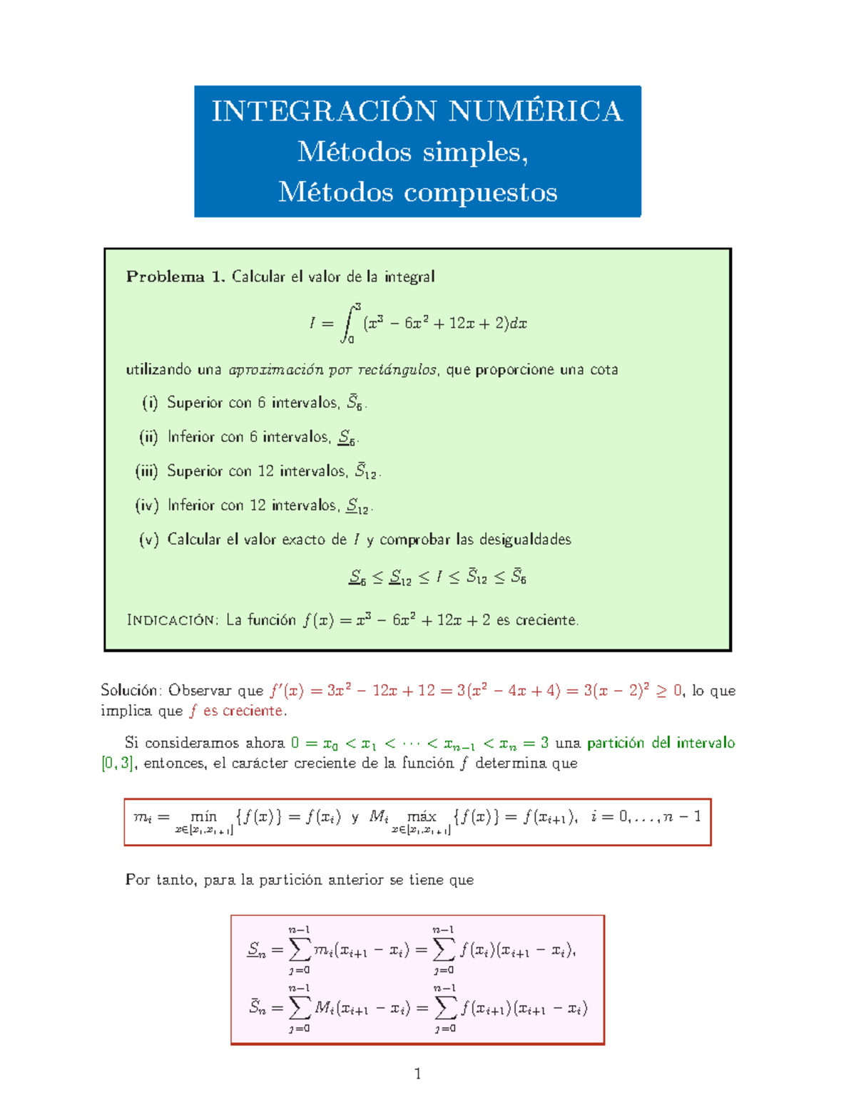 Problemas resueltos Integracion Numerica - INTEGRACIÓN NUMÉRICA Métodos ...