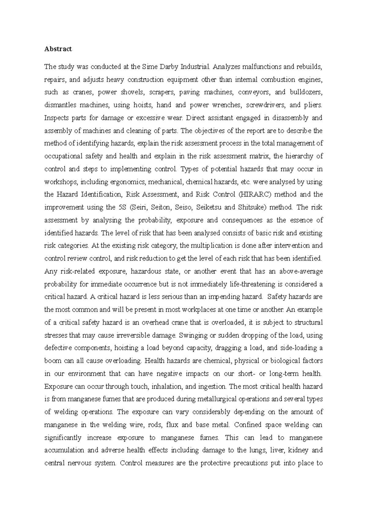 Abstract - Sample for Practical Students to take notes or prepared ...