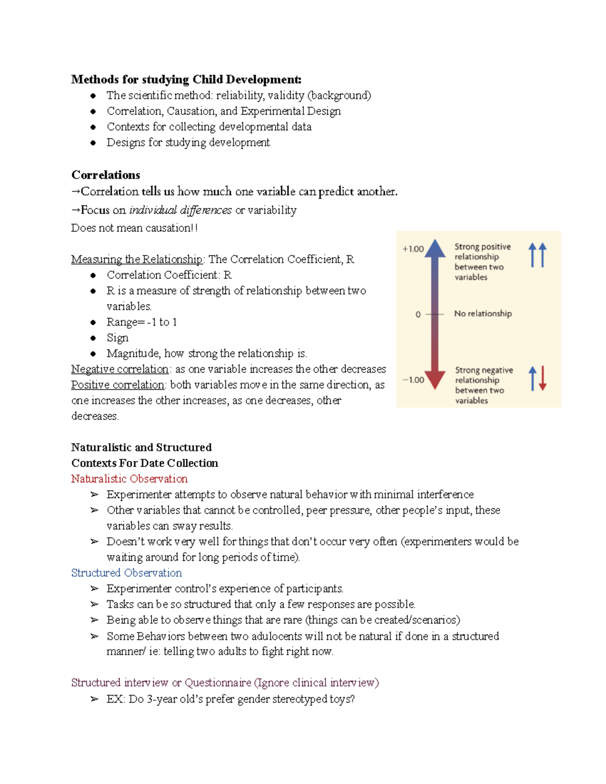 Unit 1, lecture 2 - Psych notes. - Methods for studying Child ...