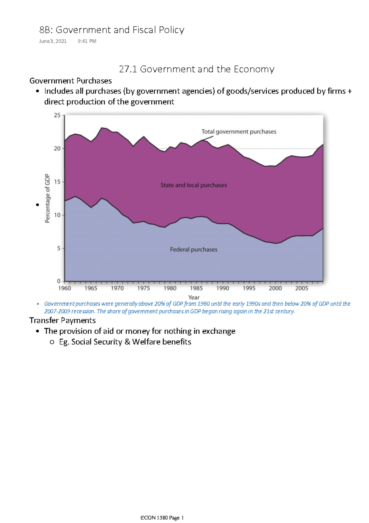8B Government and Fiscal Policy - ECON 1580 - 8B: Government and Fiscal ...