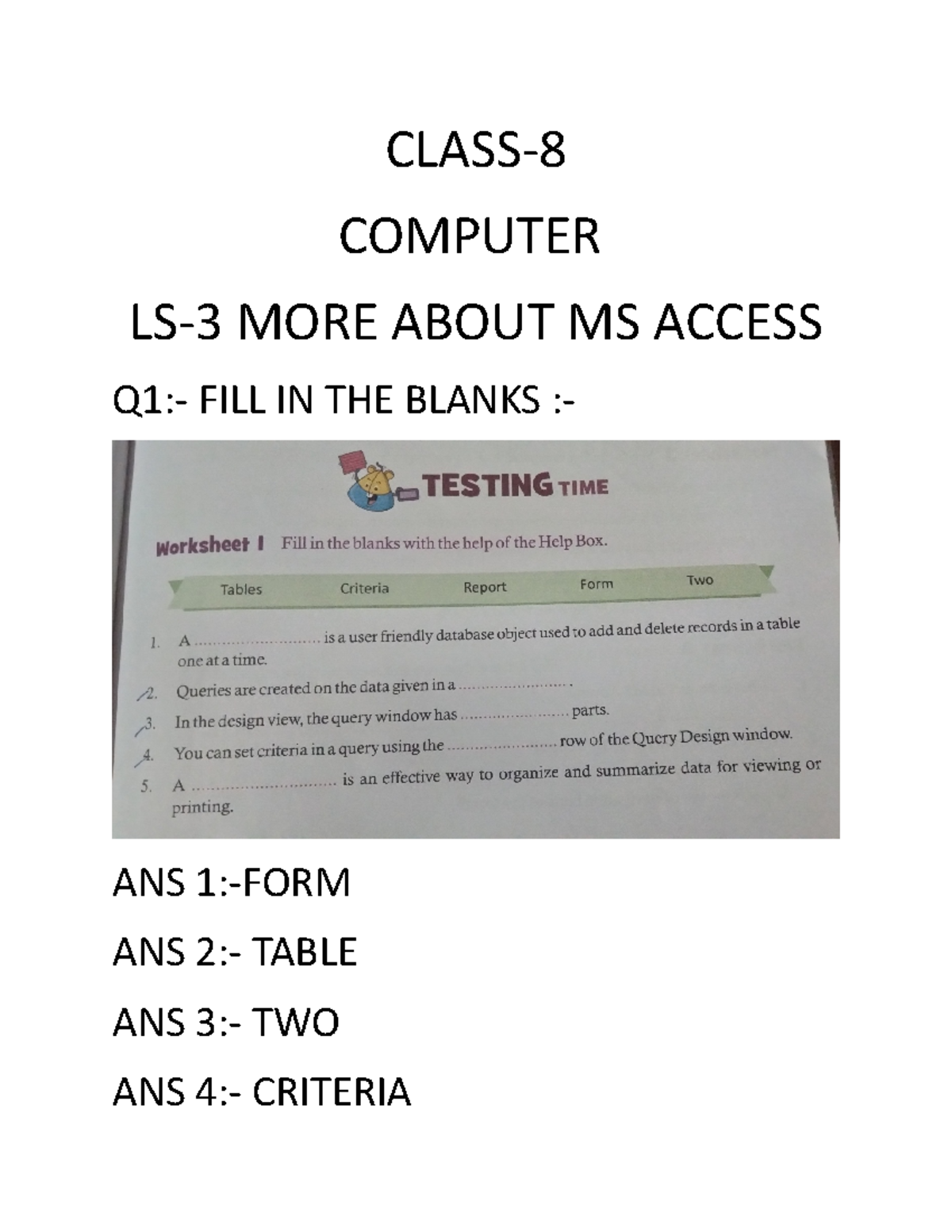 Computer Class-8 LS 3 Question AND Answer 1337845 2022 08 05 11 35 ...
