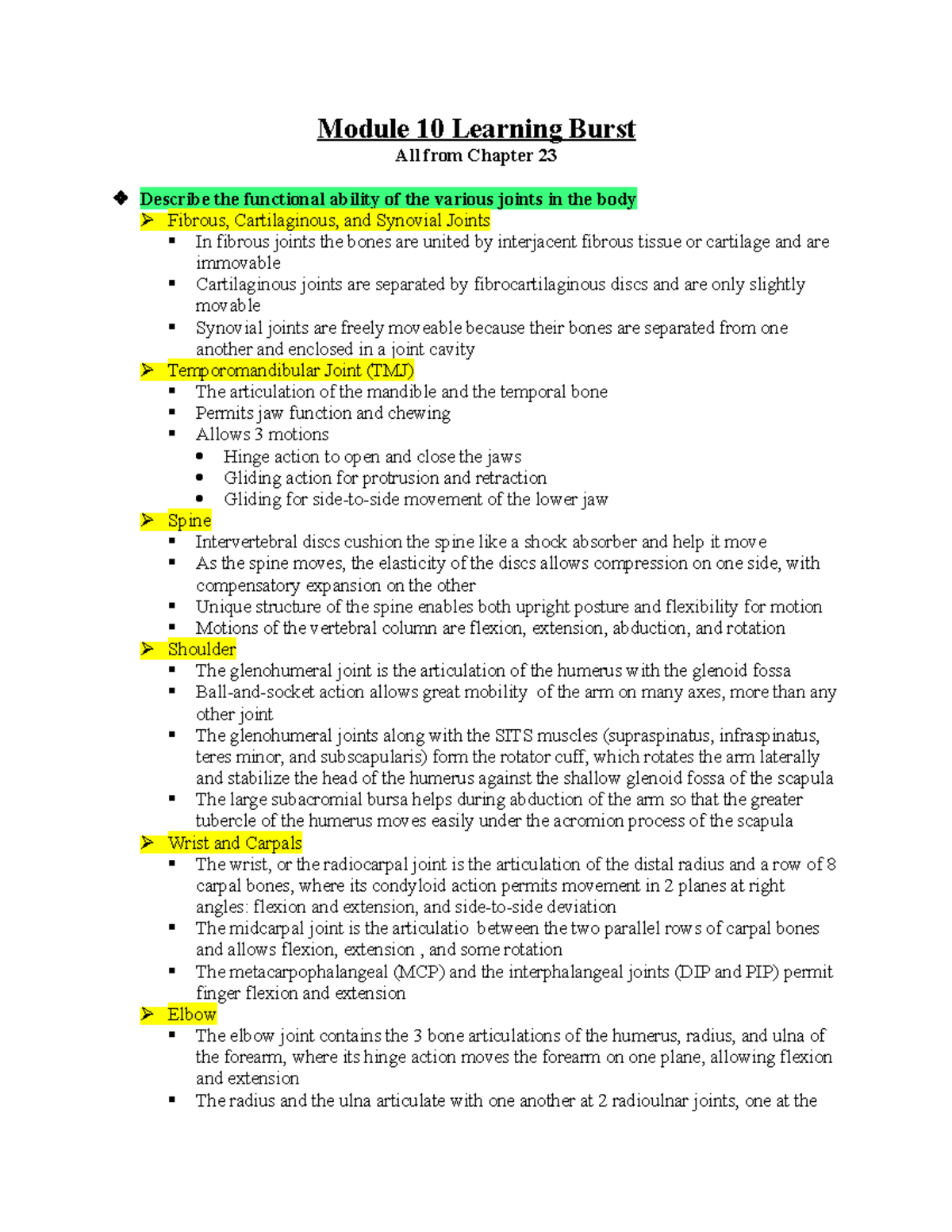 Module 10 learning burst - Module 10 Learning Burst All from Chapter 23 ...