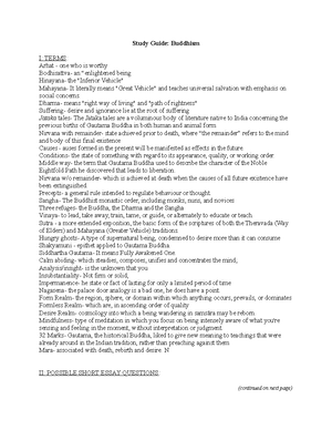 290 Hinduism Study Guide S21 - Study Guide: Hinduism TRS 290: World ...