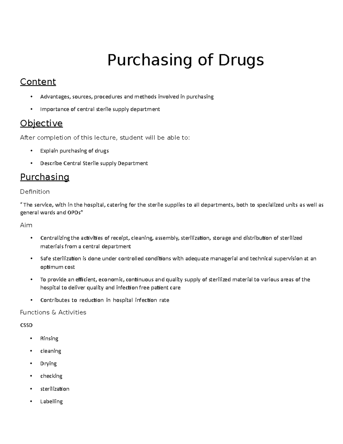 Chapter - 15 Purchasing - Purchasing of Drugs Content Advantages ...