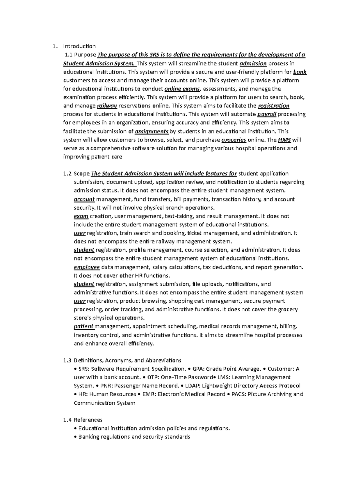 SRS Cheat CODE - Introduction 1 Purpose The purpose of this SRS is to ...