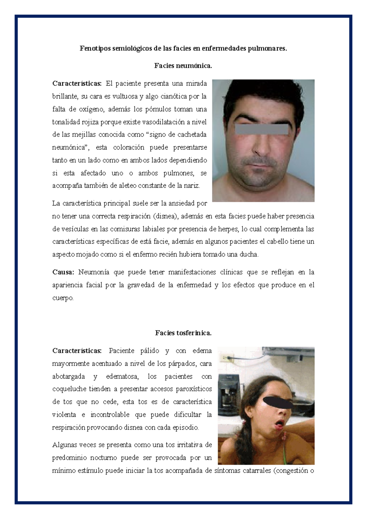 Fenotipos semiológicos de las facies en enfermedades pulmonares ...