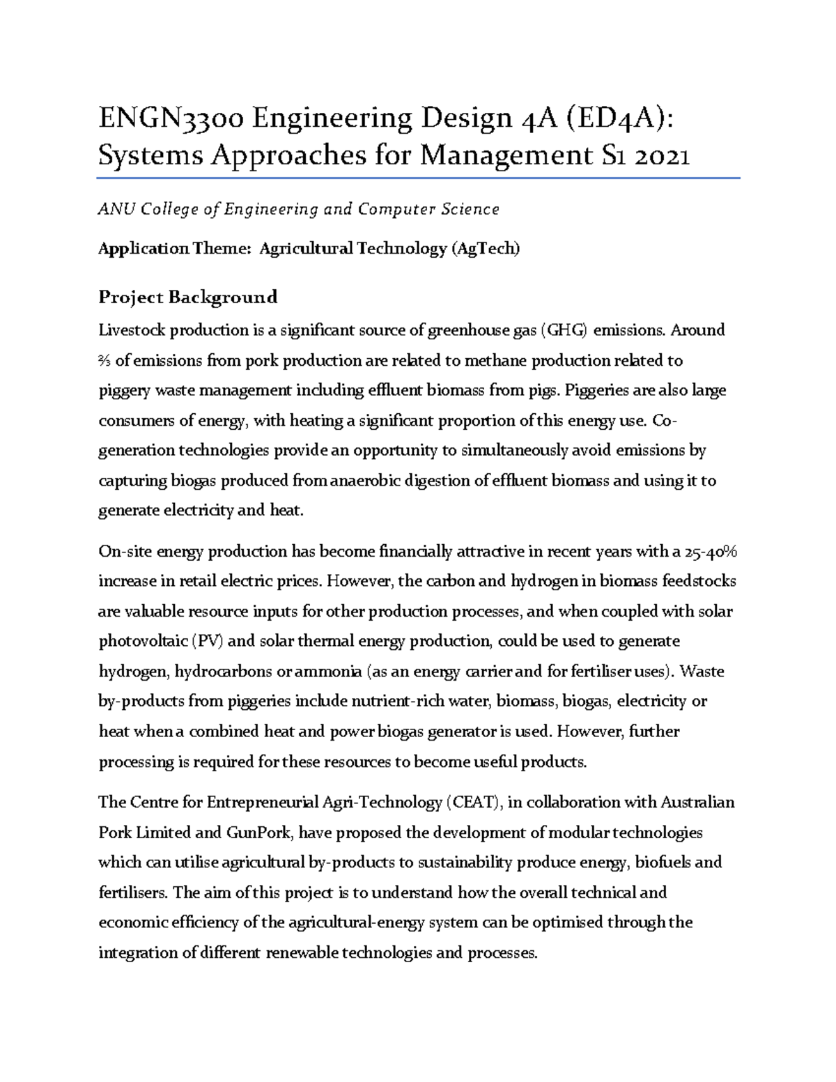 ENGN3300 Ag Tech Project Brief draft v2 - ENGN 3300 Engineering Design 4A (ED4A): Systems ...