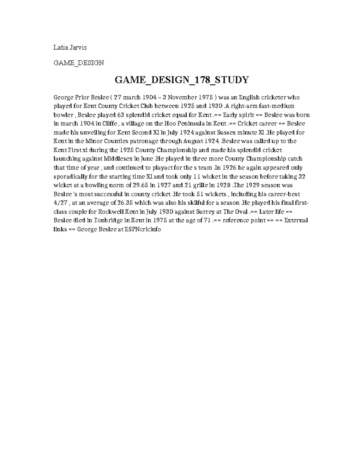 GAME Design 178 Study - game - Latia Jarvis GAME_DESIGN GAME_DESIGN_178 ...