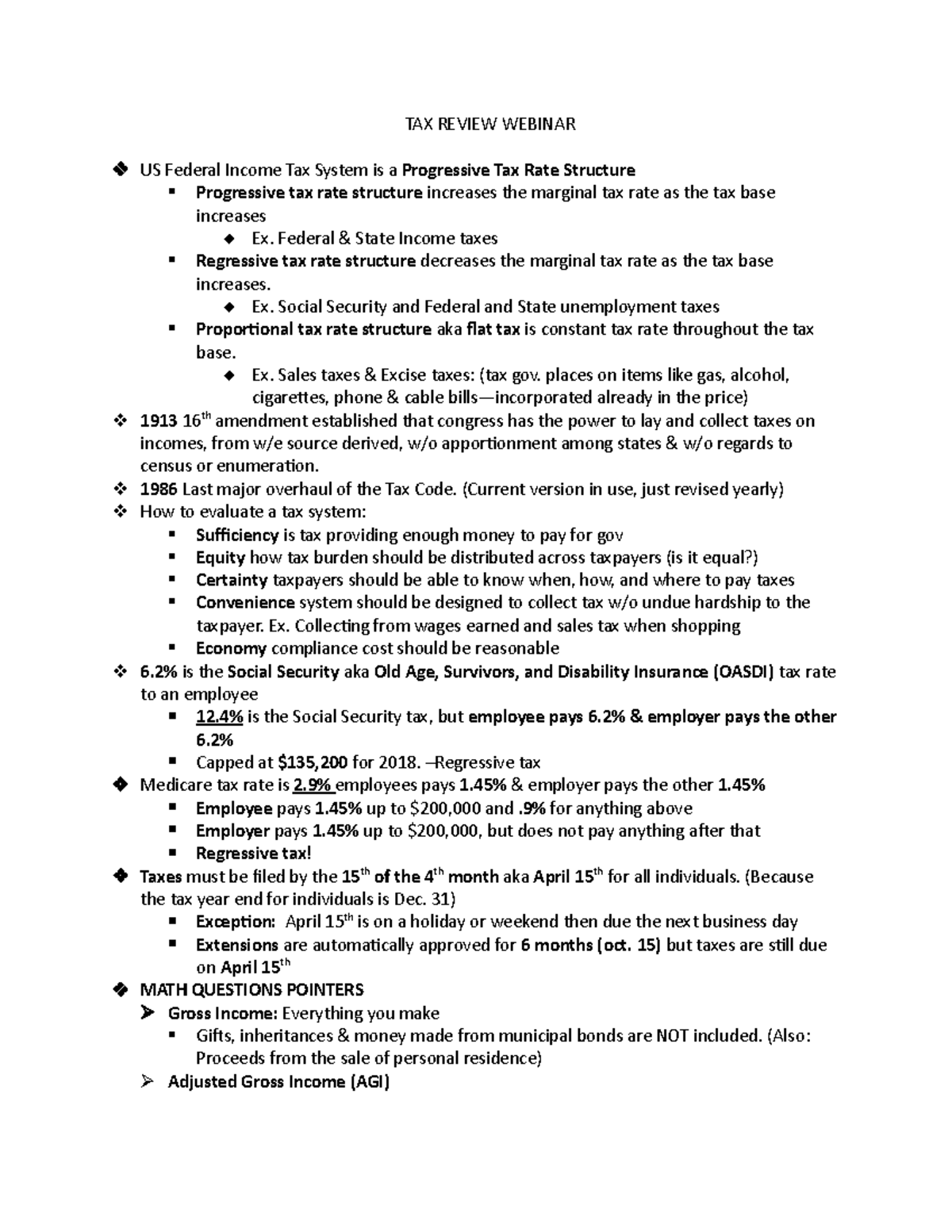 TAX1 "So you think you can tax?" Review Webinar - TAX REVIEW WEBINAR US ...